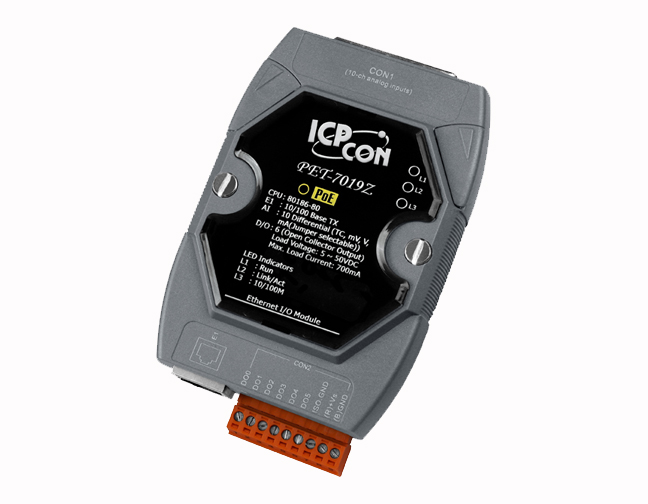 ICP DAS PET-7019Z - ICP DAS 10-channel Thermocouple Input Module, Current and Voltage Input with ...