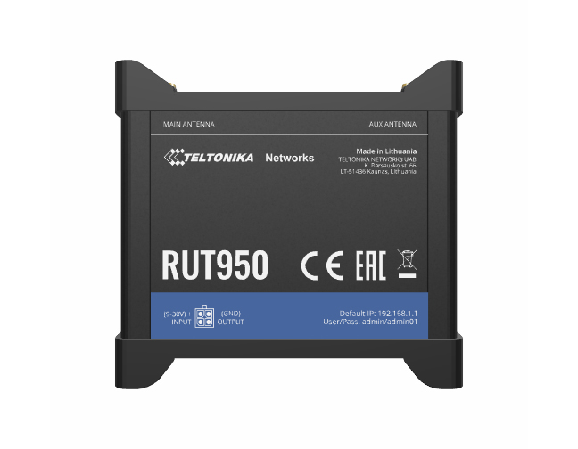 RUT950W02400 - 4G/3G/2G 802.11b/g/n, ARP, DDNS, DHCP, DNS, FTP, HTTP ...